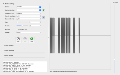 Crear y enviar una señal de radio con un mensaje mediante HackRF One desde la aplicación ...