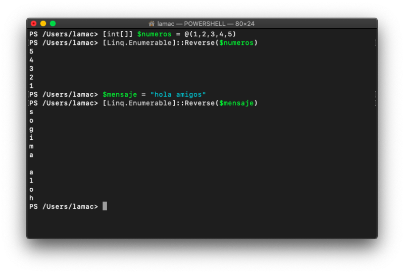Invertir el orden de una secuencia utilizando LINQ en PowerShell | Operating systems, scripting ...