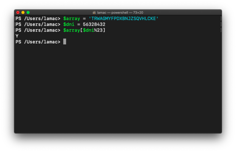 Ejercicios de PowerShell: calcular la letra del DNI | Operating systems, scripting, PowerShell ...