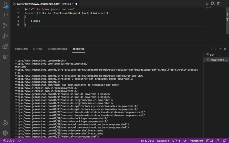 Recorrer El Primer Nivel De Enlaces De Un Sitio Web Operating Systems Scripting Powershell