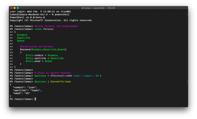 Crear un objeto en PowerShell y convertirlo en JSON | Operating systems, scripting, PowerShell ...