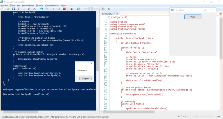Llamar A Un Formulario Creado En C Desde Powershell Operating Systems Scripting Powershell