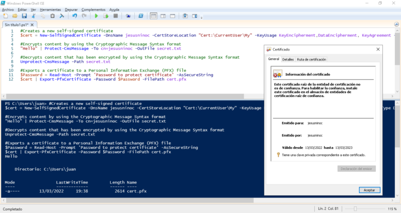 How To Create A Self Signed Certificate With Powershell Operating Systems Scripting