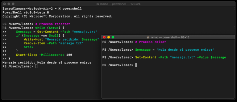 Comunicación de procesos en PowerShell usando archivos de texto ...
