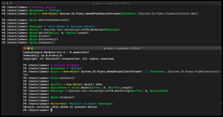 Comunicar Dos Procesos En Powershell Utilizando Pipes Operating Systems Scripting Powershell