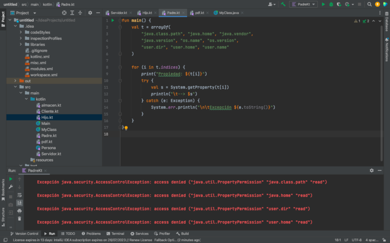 Mostrar propiedades (java.class.path", "java.home", "java.vendor ...