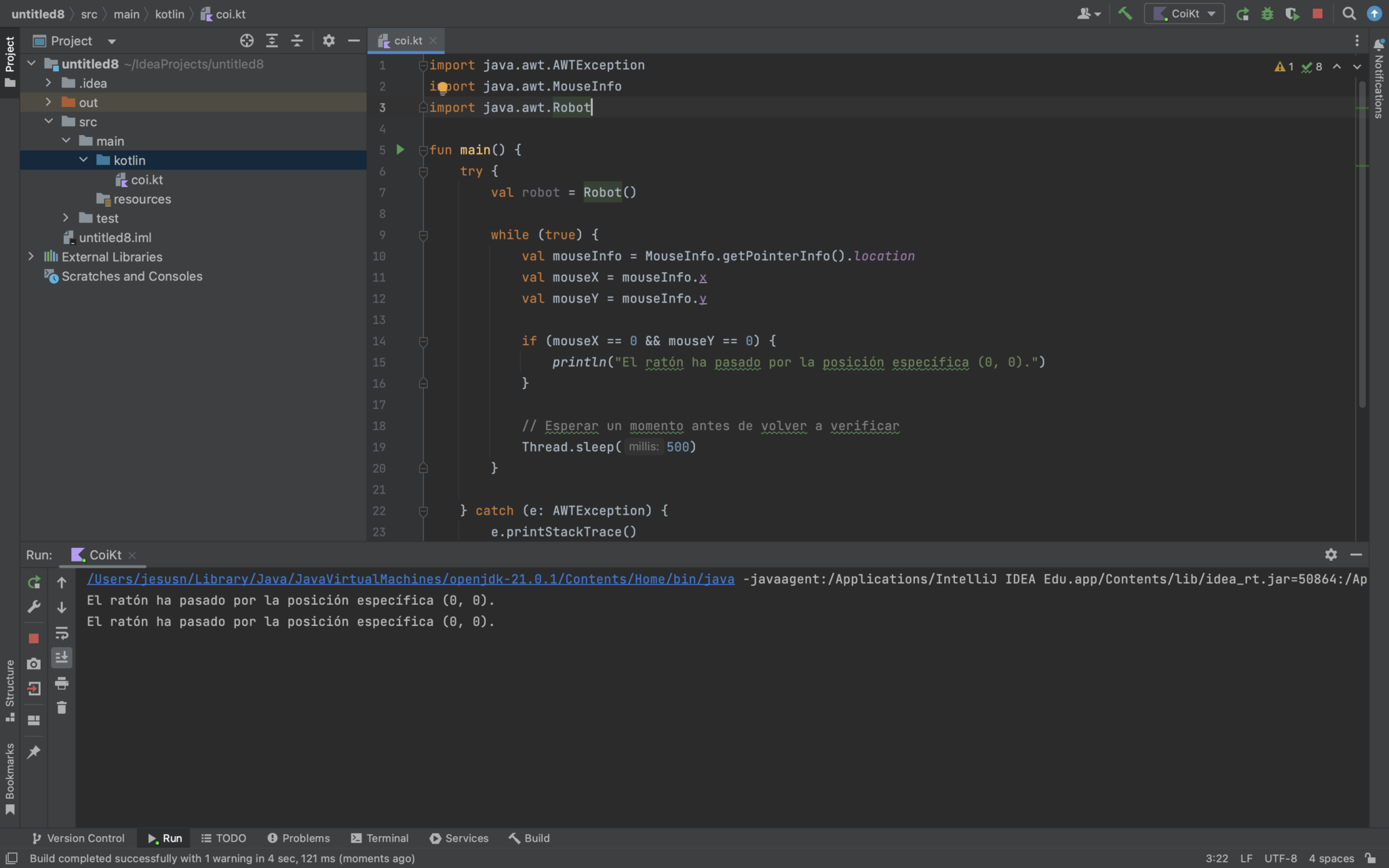 Detectar la posición del ratón en la pantalla en Kotlin | Operating systems, scripting ...
