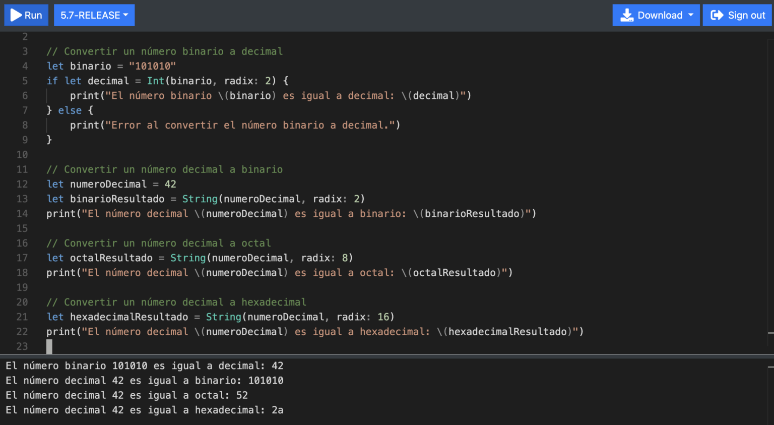 Conversiones entre sistemas numéricos en Swift | Operating systems, scripting, PowerShell and ...
