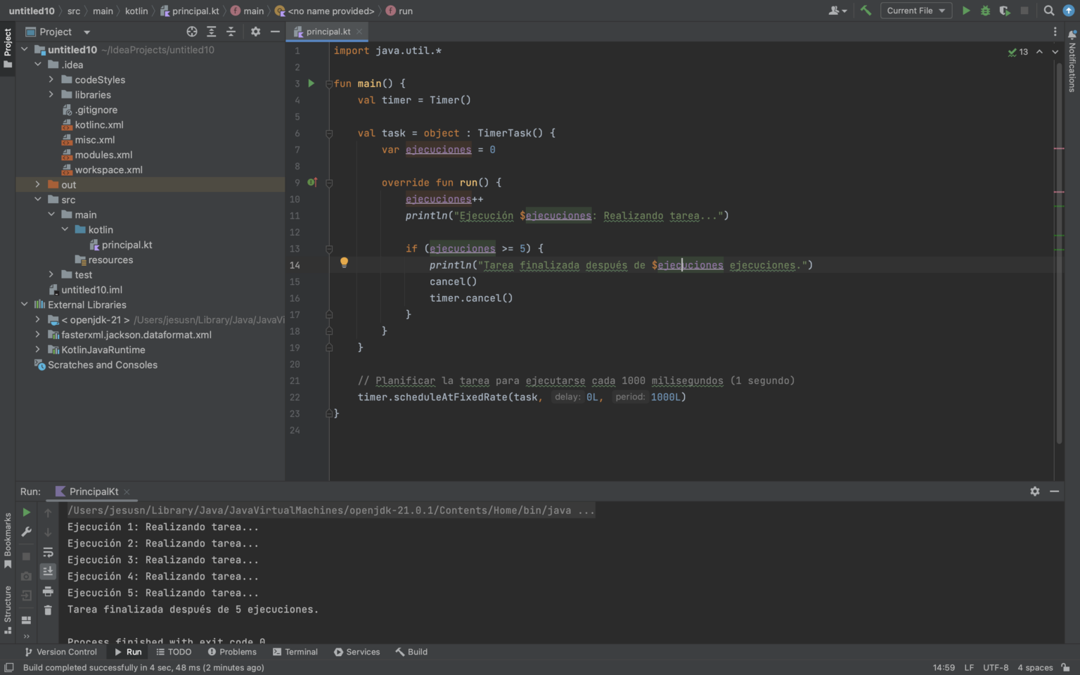 Ejemplo de uso de TimerTask en Kotlin | Operating systems, scripting, PowerShell and security ...
