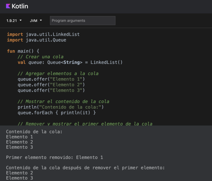Usar Una Cola Queue En Kotlin Operating Systems Scripting Powershell And Security