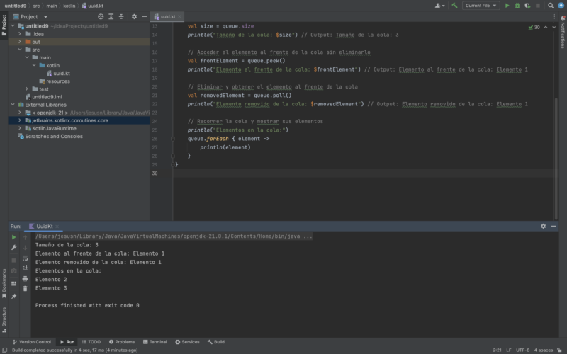 Uso De Colas Queue En Kotlin Operating Systems Scripting Powershell And Security
