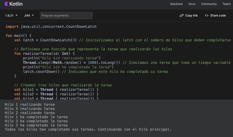 Uso De Countdownlatch En Kotlin Operating Systems Scripting Powershell And Security