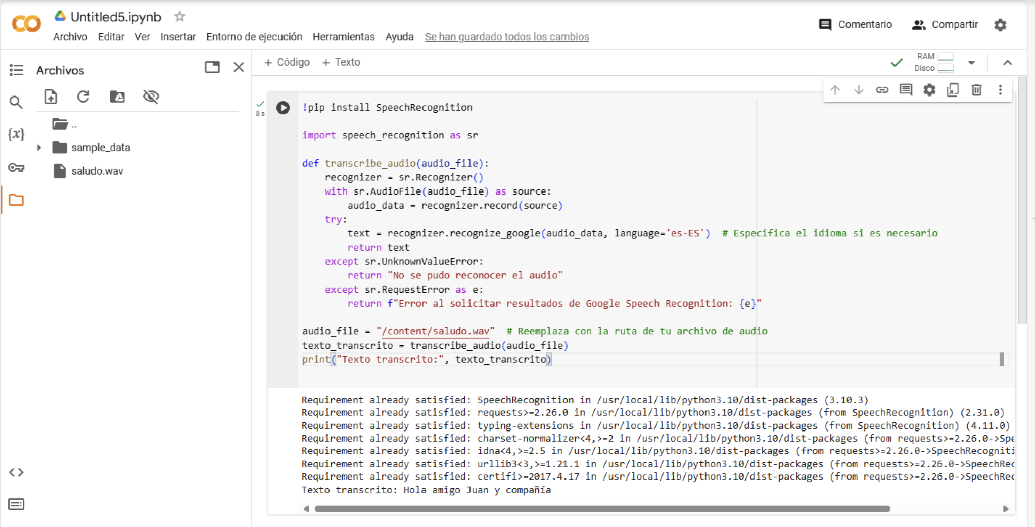 Transcribir Un Archivo De Audio A Texto Utilizando La Biblioteca Speechrecognition De Python