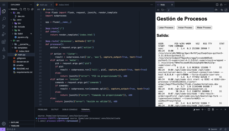 Aplicación En Python Con Flask Para La Gestión De Procesos Mediante Comandos Del Sistema