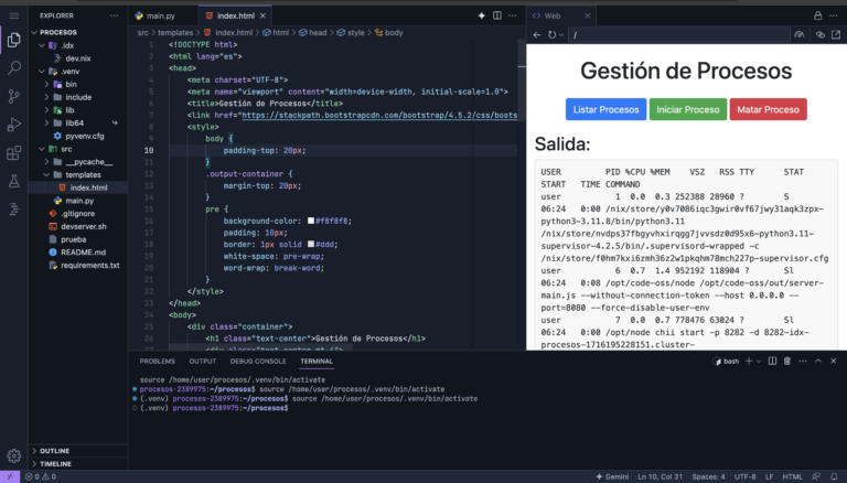 Aplicación en Python con Flask y Bootstrap para la gestión de procesos ...