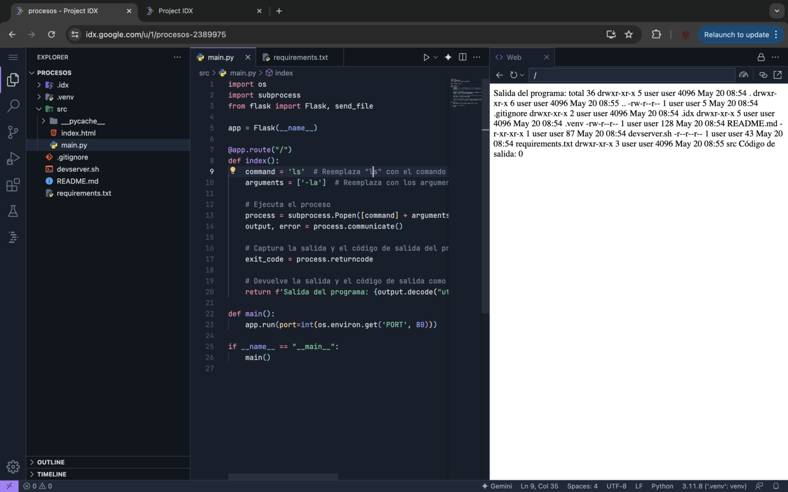 Lanzar un comando en Python con Flask | Operating systems, scripting, PowerShell and security ...