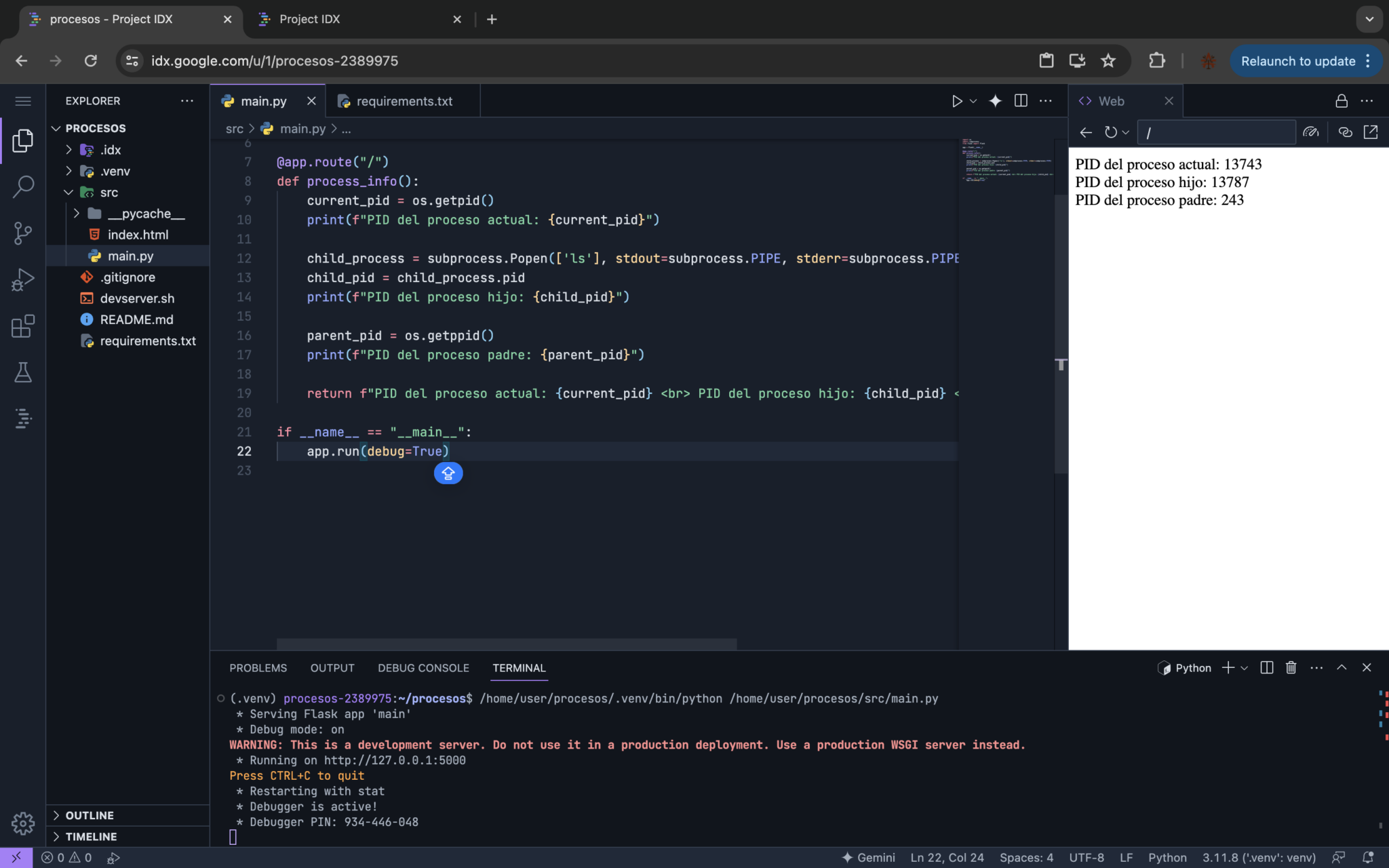 Obtener Información Del Proceso Padre E Hijo En Python Con Flask Operating Systems Scripting